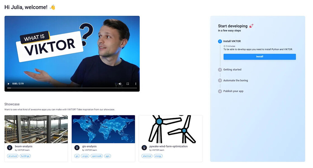 New and personalized Developer Dashboard - Announcements & News - VIKTOR Community